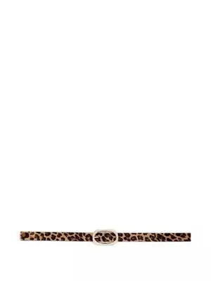 ANINE BING Oval Buckle Leopard Print Belt - Neutrals