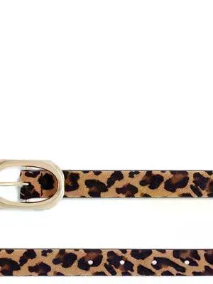 ANINE BING Oval Buckle Leopard Print Belt