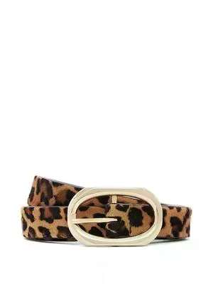 ANINE BING Oval Buckle Leopard Print Belt