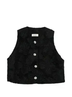 Sandro Button-embellished Top - Black