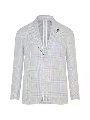 LARDINI Checked Single-breasted Blazer - Grey