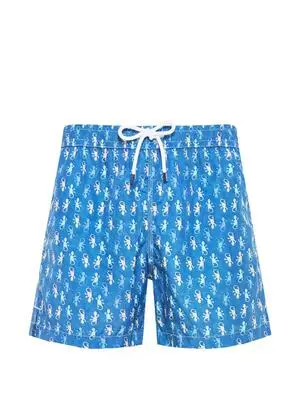 Fedeli Lizard-print Swim Shorts
