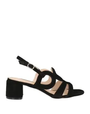 J.A.P. JOSE ANTONIO PEREIRA Suede Slingback Sandals - Black