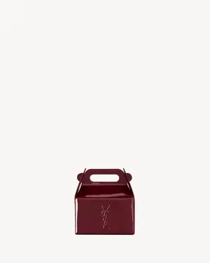 Saint Laurent Take-away Box In Leather In Red - Dark Red Wine
