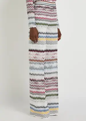 Missoni Chevron Fine-knit Wide-leg Trousers