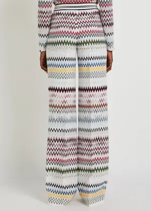 Missoni Chevron Fine-knit Wide-leg Trousers
