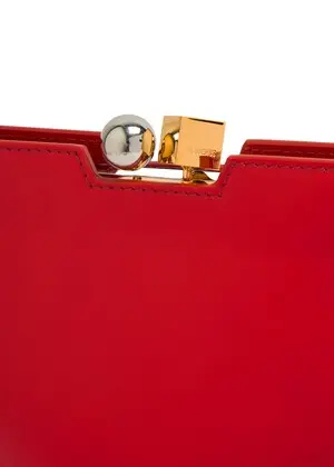Jacquemus Glossed Leather Shoulder Bag - Red