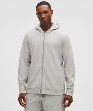 Lululemon Ease The Day Full-zip Hoodie - Heathered Melody Light Grey/black