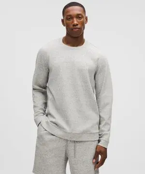 Lululemon Ease The Day Crew - Heathered Melody Light Grey/black