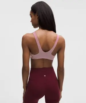 Lululemon Nulu Racerback Bralette - Trim Stripe Burgundy Bay Coconut Ivory