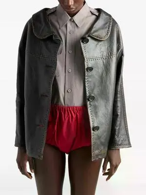 Prada Antiqued Nappa Leather Jacket