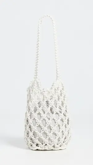 Hat Attack Elodie Fisherman Crochet Bucket Bag - White