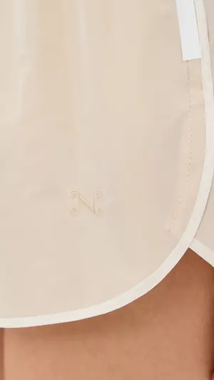 NACKIYE Ruched Waist Technical Weave Shorts