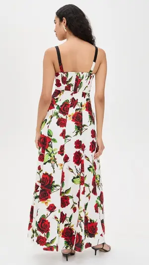 L'Agence Sutton Beaded Strap Maxi Dress