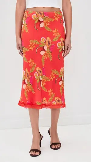 BAILEY ROSE Printed Chiffon Skirt