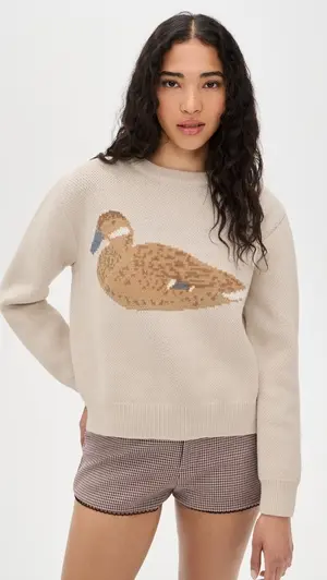 YELLOW THE LABEL Duck Graphic Cotton Knit Sweater