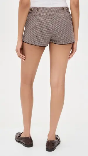 YELLOW THE LABEL Houndstooth Mini Shorts