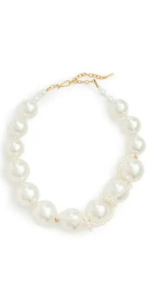 Completedworks Large Faux Pearl Necklace - Brass/18k Gold Plated