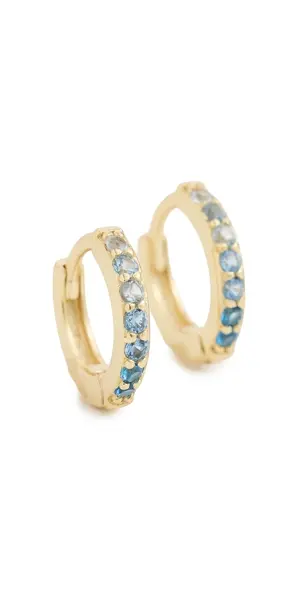 Shashi Ombre Diamond Huggie Hoop Earrings - Sapphire