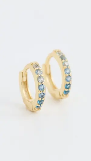 Shashi Ombre Diamond Huggie Hoop Earrings