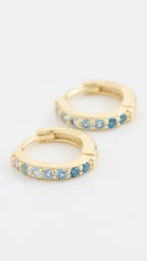 Shashi Ombre Diamond Huggie Hoop Earrings