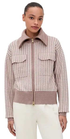 Varley Ablett Jacquard Knit Jacket - Taupe