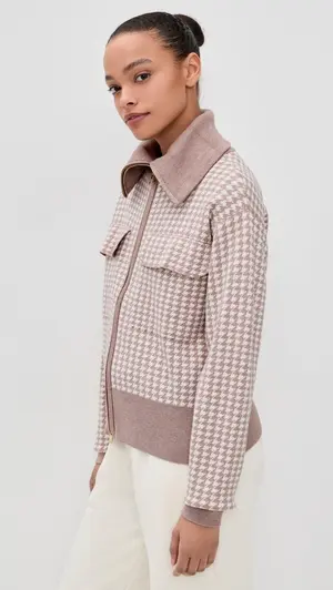 Varley Ablott Jacquard Knit Jacket - Taupe