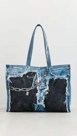 Acne Studios Logo Shoulder Tote Bag - Mid Blue