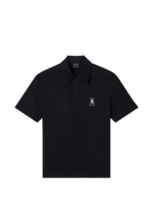 Armani Exchange Logo-detail Polo Shirt - Black