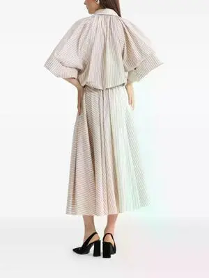 PATOU Striped Midi Skirt - Neutrals