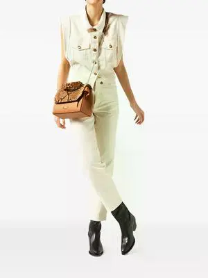 LANCEL Ninon Python Flap Cross Body Bag