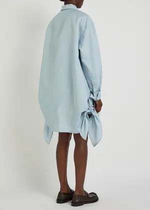 JW Anderson Knotted Cotton-blend Mini Shirt Dress