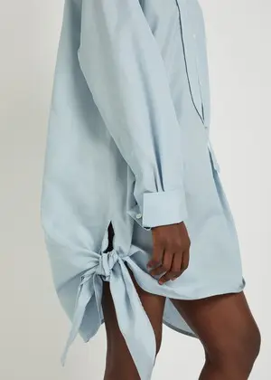 JW Anderson Knotted Cotton-blend Mini Shirt Dress