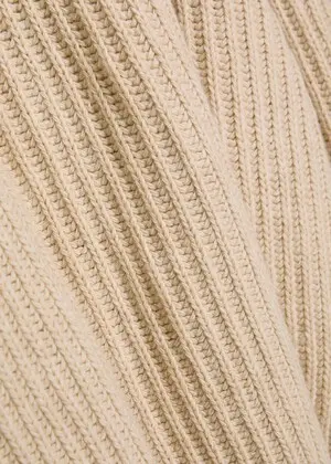 ANINE BING Sammy Ribbed Knit Jumper - Beige