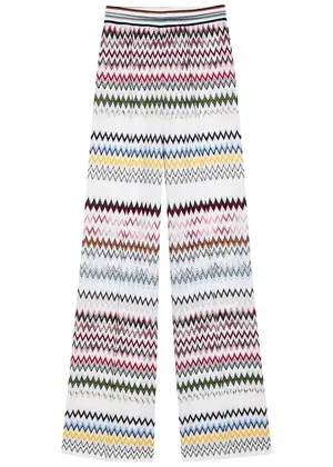Missoni Chevron Fine-knit Wide-leg Trousers - Multicoloured 1