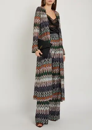 Missoni Chevron Fine-knit Wide-leg Trousers - Multicoloured