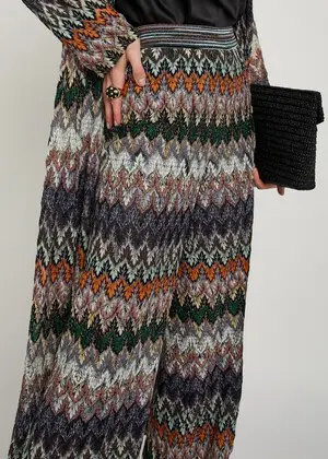 Missoni Chevron Fine-knit Wide-leg Trousers - Multicoloured