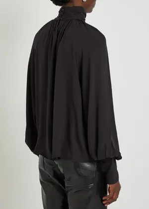 ANINE BING Anne Draped Poplin Blouse
