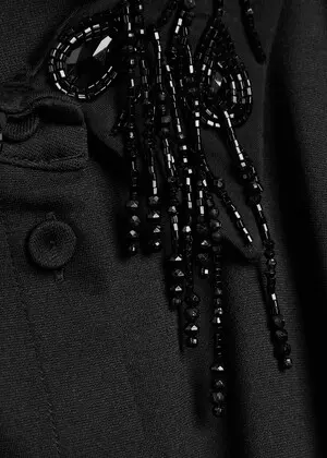 La DoubleJ Bead-embellished Collar Jersey Shirt