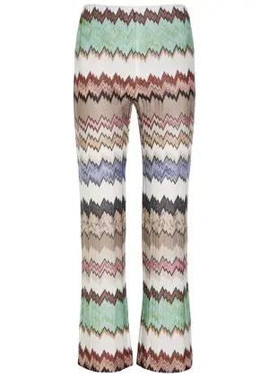 Missoni Snake-pattern Metallic-knit Trousers - Multicoloured