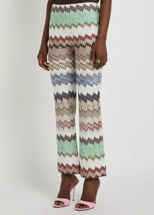 Missoni Snake-pattern Metallic-knit Trousers