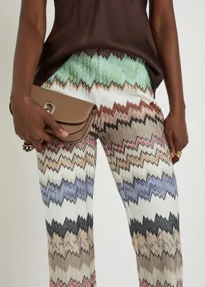 Missoni Snake-pattern Metallic-knit Trousers