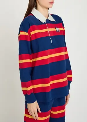 MOTHER The Huddle Striped Cotton Polo