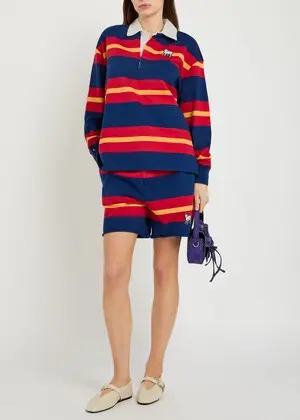 MOTHER The Huddle Striped Cotton Polo