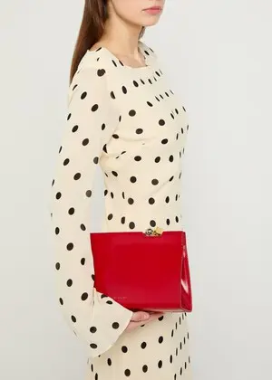 Jacquemus Glossed Leather Shoulder Bag - Red