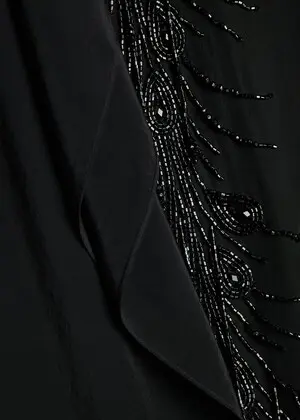 La DoubleJ Satin Midi Skirt With Bead Embellishments
