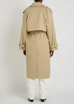 ANINE BING Rickie Double-breasted Stretch-cotton Trench Coat - Beige