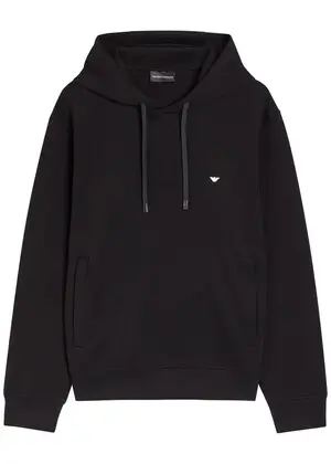 Emporio Armani Hooded Jersey Sweatshirt - Black