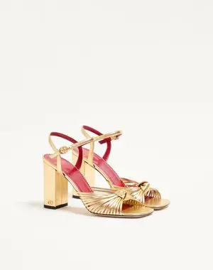 Valentino Garavani Annet 90mm Laminated Nappa Sandals - Gold