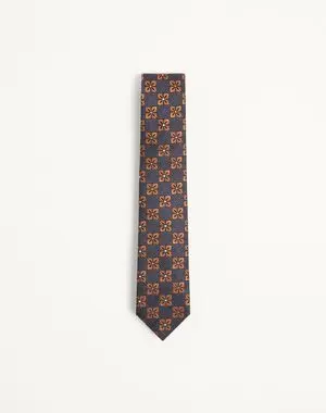 Valentino Garavani Valentie And Jacquard Tie - Blue/hazelnut